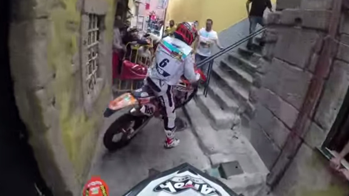 Motorcycle racing in the streets, stairs and alleys of Portugal ...