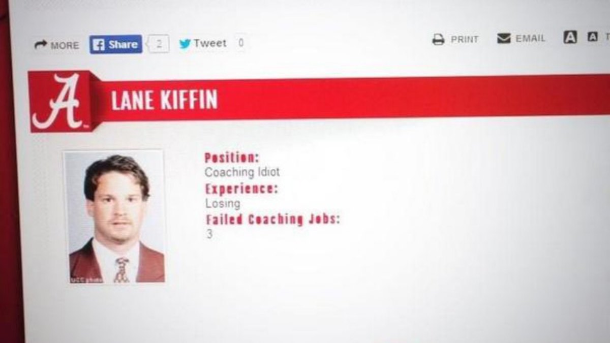 Did USC, Tennessee, Raiders fan hack Lane Kiffin bio page - Sports ...