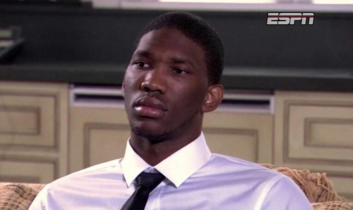 Philadelphia 76ers Draft pick Joel Embiid fell victim to a broadcasting ...