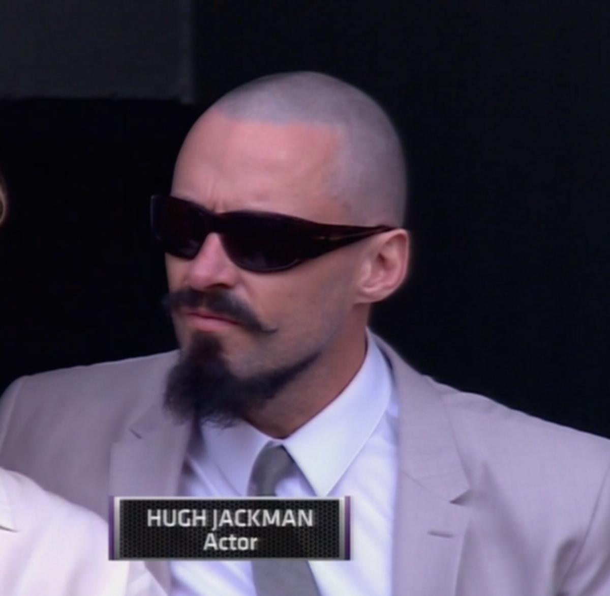 Here's Hugh Jackman sporting some sweet facial hair at Wimbledon ...