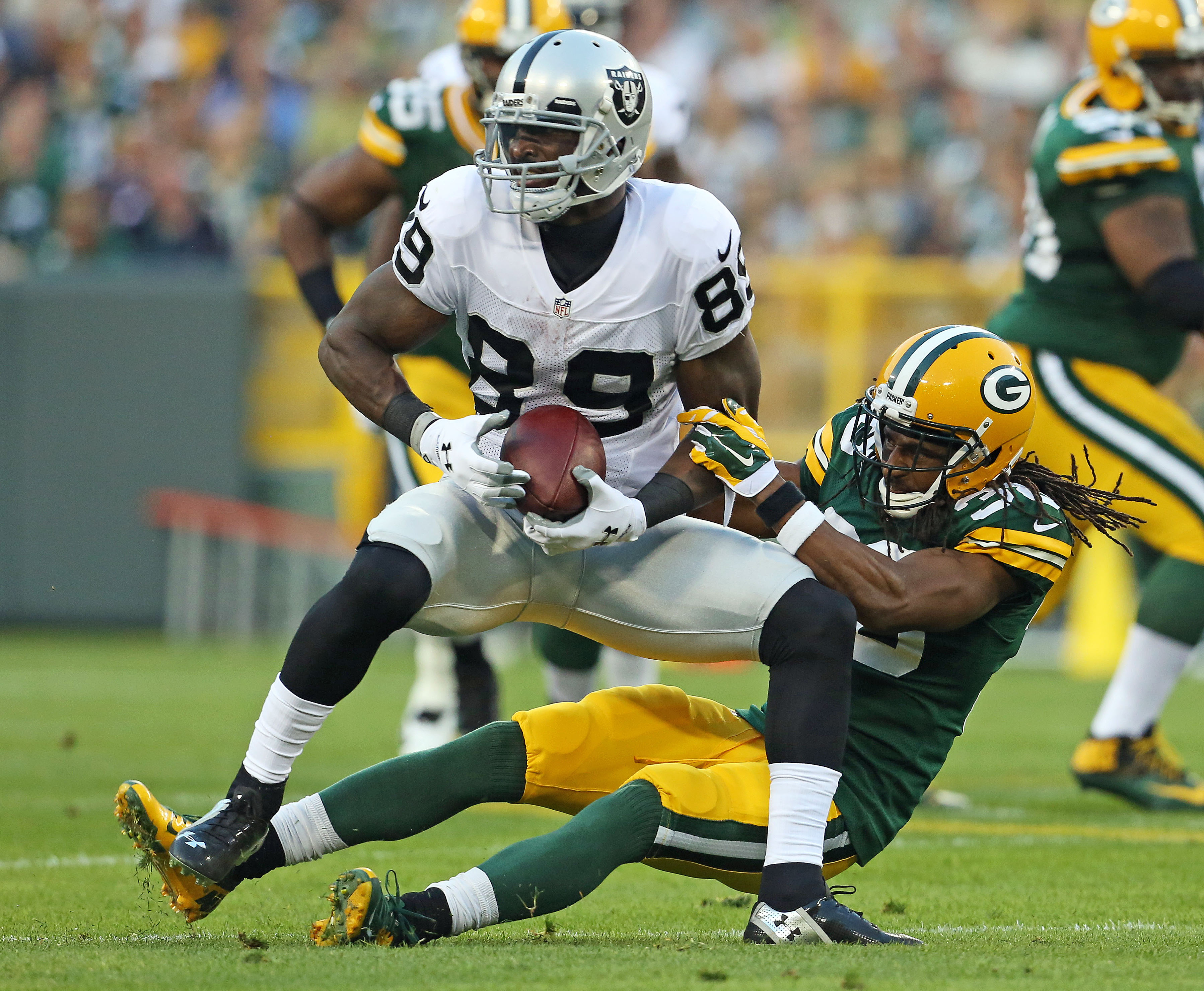 Oakland Raiders receiver James Jones fumbled twice on the same play ...