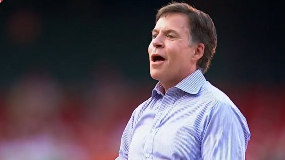 Bob Costas messed up the first pitch at a St. Louis Cardinals Game ...