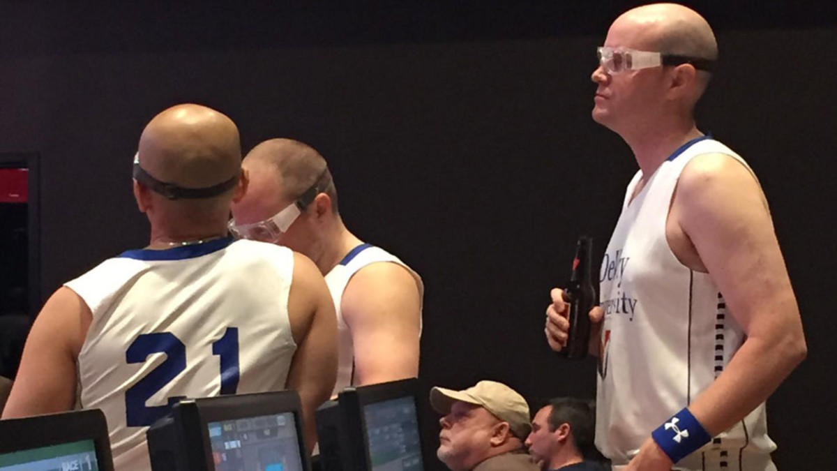 March Madness fans wear DeVry University jerseys at sportsbook - Sports ...