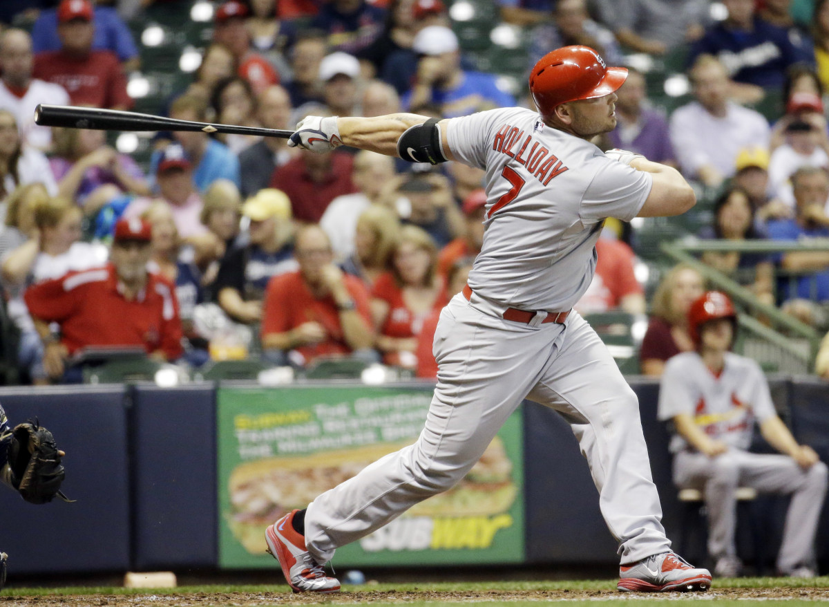Cardinals' Holliday exits after being hit in head by pitch - Sports ...