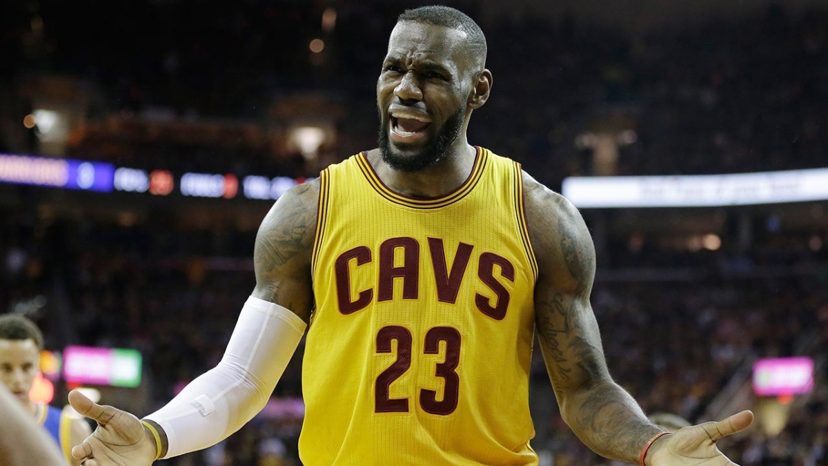 NBA Finals: LeBron James cuts head after falling into cameras - Sports ...