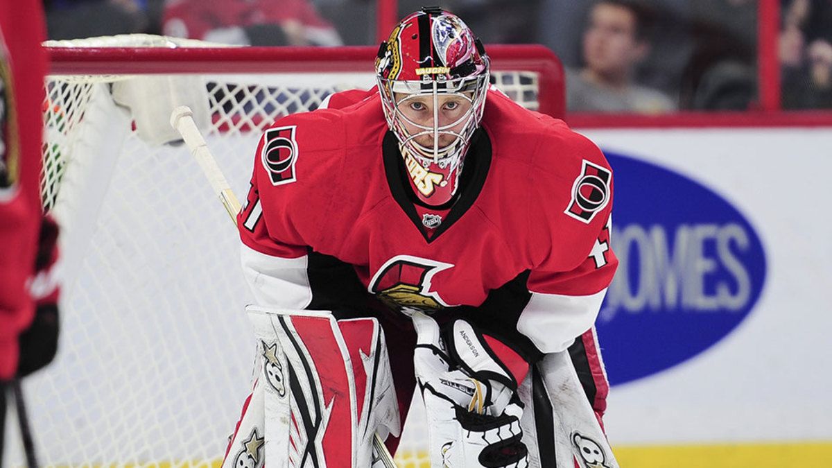 Senators goalie Craig Anderson makes save vs. Sharks Marleau - Sports ...