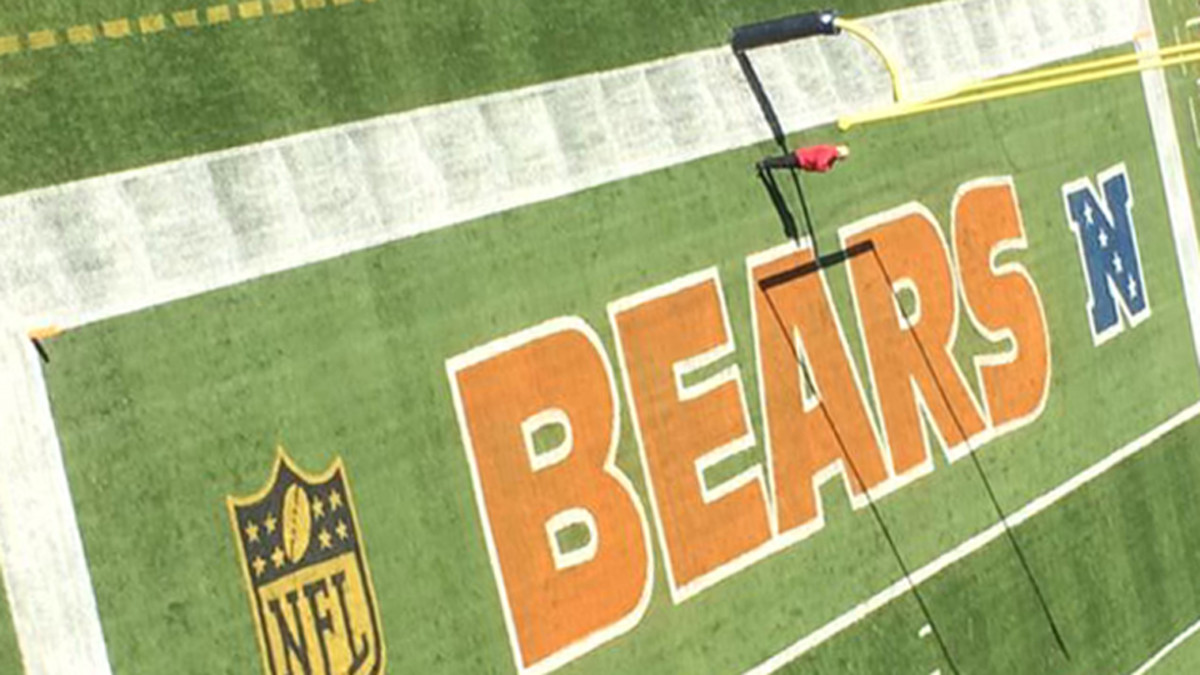 Chicago Bears: Solider Field end zone has crooked letter - Sports ...