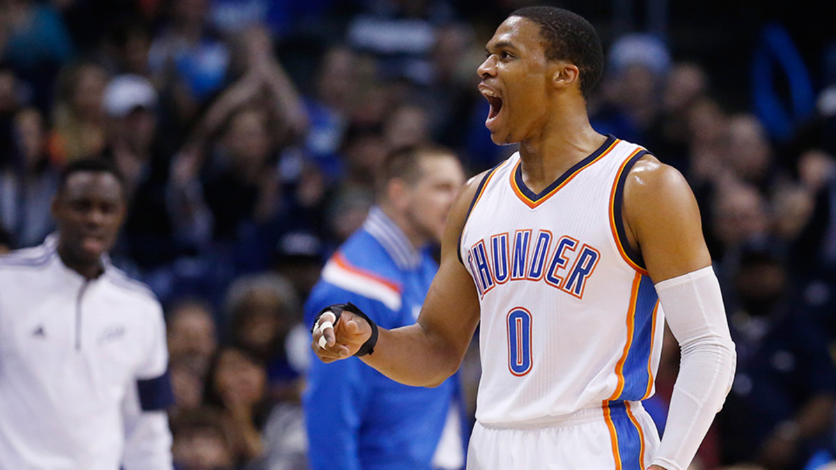 Thunder's Russell Westbrook throws down vicious two-handed dunk against ...
