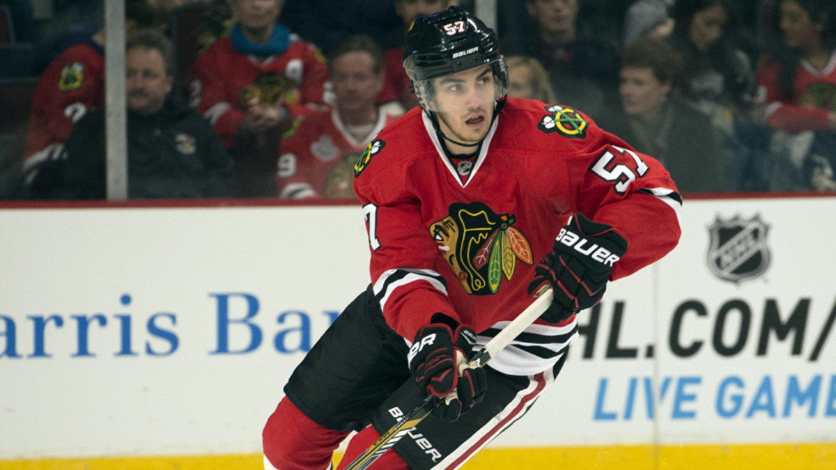 Trevor van Riemsdyk's first NHL goal was credited to Kris Versteeg ...