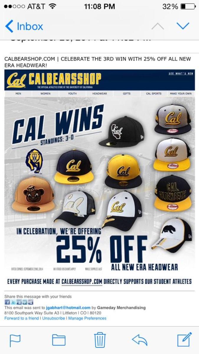 Cal online store offers discount for non-existent Cal victory - Sports ...