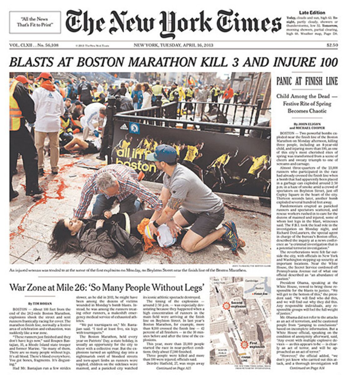 Boston Marathon Newspaper Front Pages - Sports Illustrated