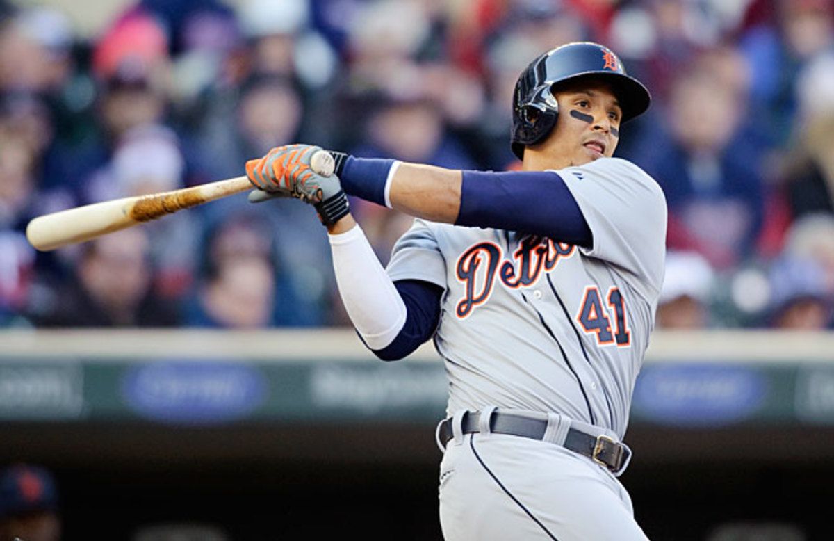 Tigers' Victor Martinez cuts thumb on bat rack, sits out - Sports ...