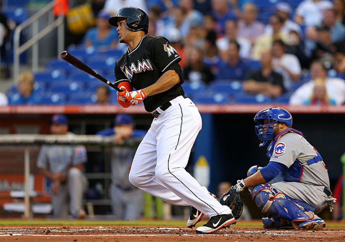 Miami Marlins' outfielder Giancarlo Stanton expects to be out one month ...