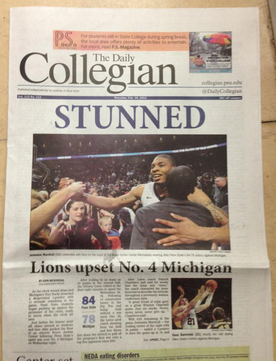 Here Is The Front Page Of The Penn State Newspaper After Last Night's ...