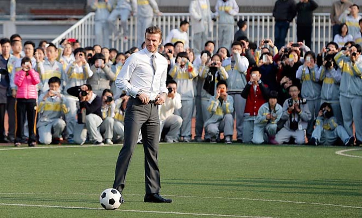 David Beckham Kicking A Soccer Ball