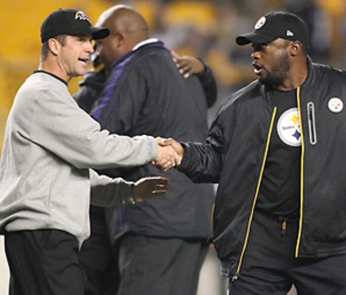 Mike Tomlin, John Harbaugh share tense handshake after Steelers-Ravens ...