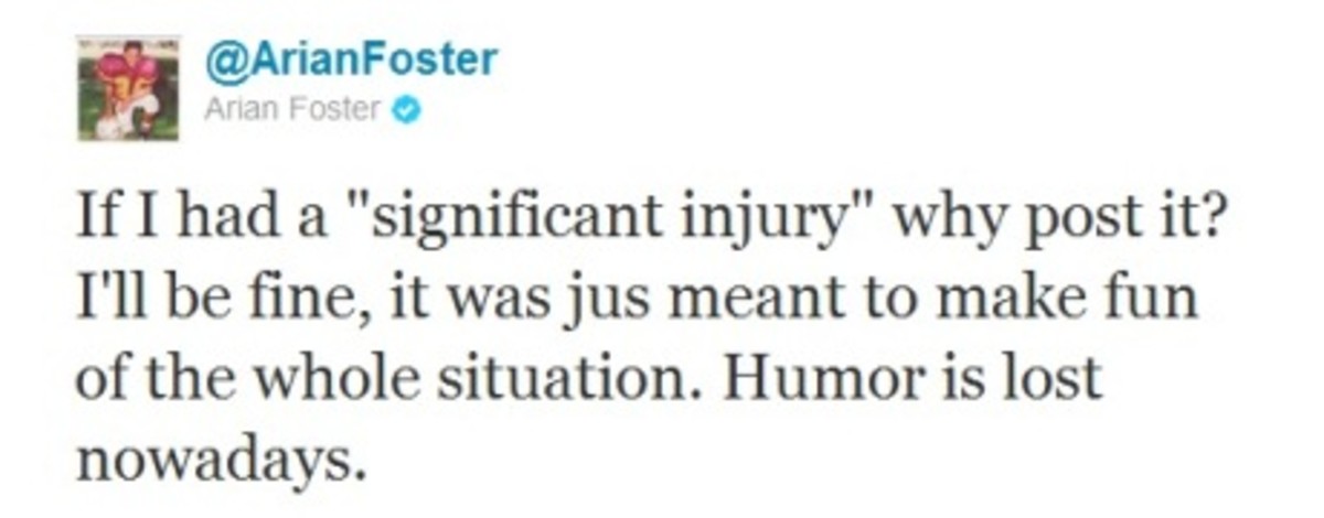 Arian Foster reveals hamstring MRI - Sports Illustrated