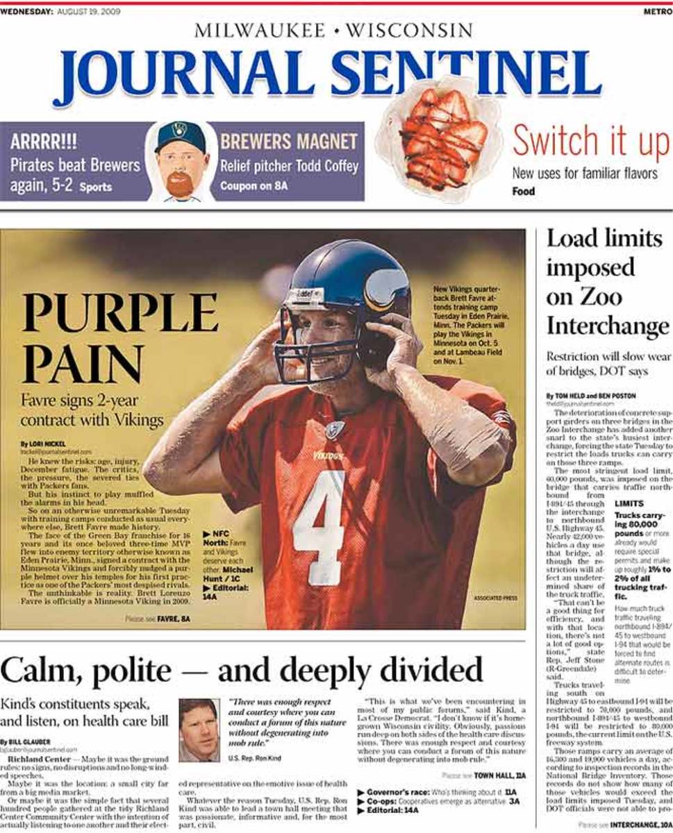 Brett Favre Newspaper Headlines - Sports Illustrated