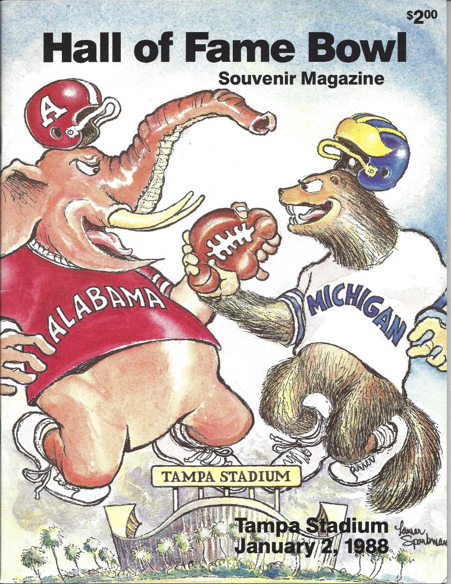 Alabama football-Crimson Tide football-Hall of Fame Bowl-Michigan-1988 ...