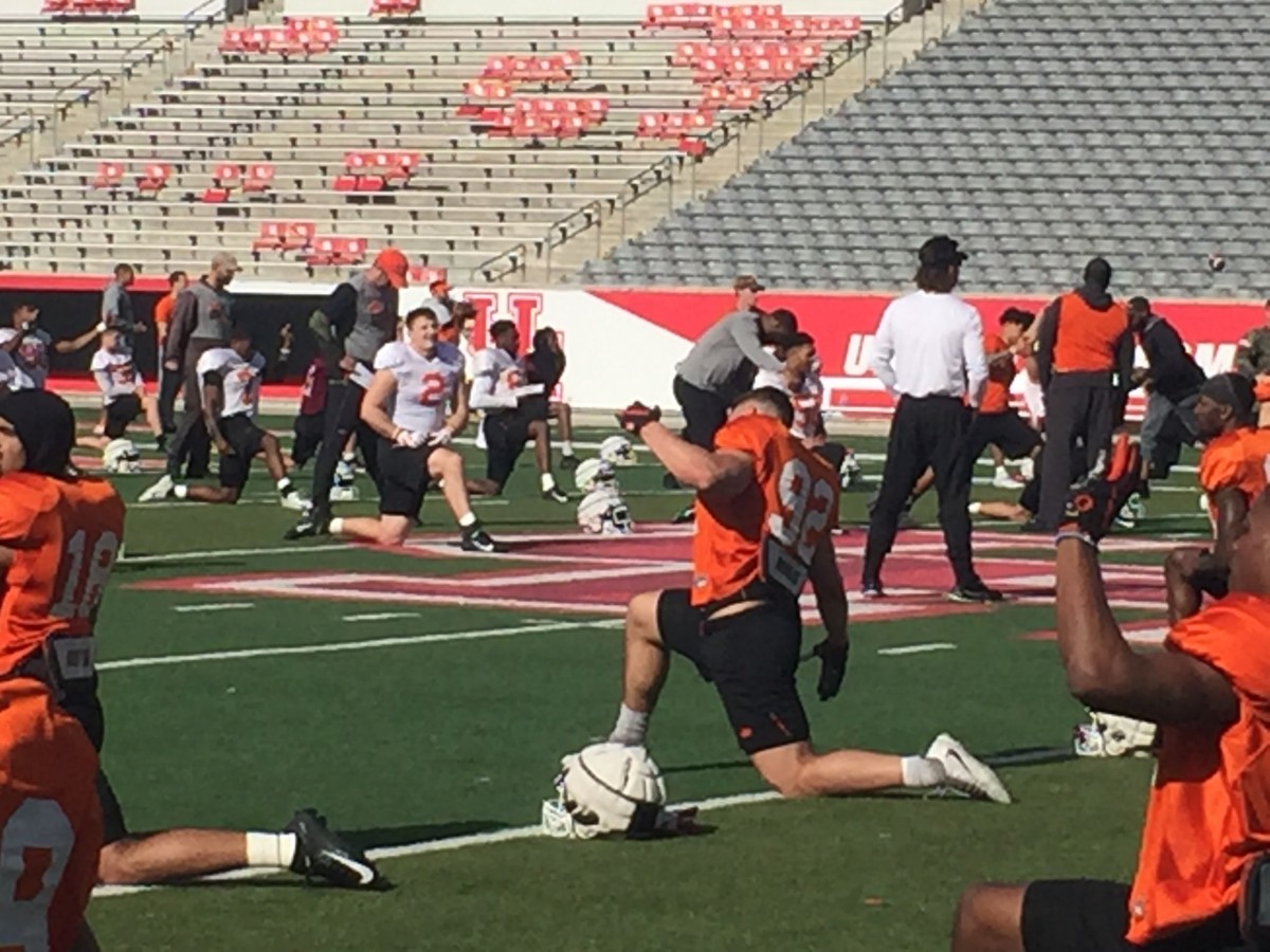 Oklahoma State has their final practice for the 2019 Texas Bowl ...