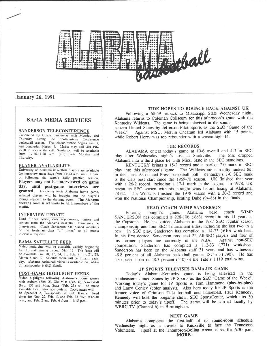 Alabama basketball - Crimson Tide basketball - University of Kentucky ...