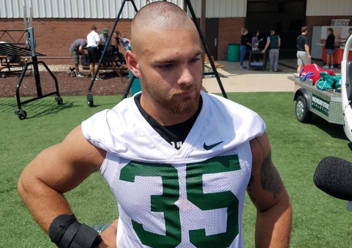 MLB Joe Bachie talks on the 1st day of fall football camp - Sports ...