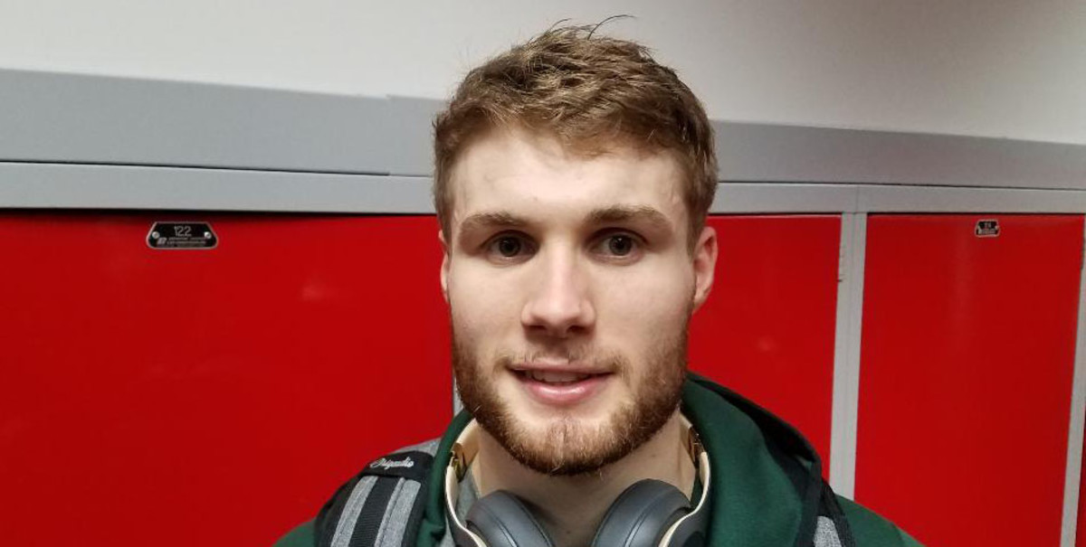 MSU G Kyle Ahrens Post Win over OSU! - Sports Illustrated Michigan ...