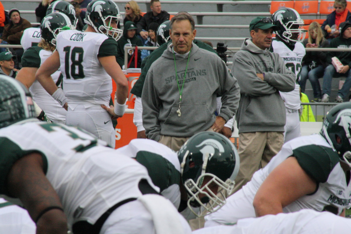 Michigan State Spartan Spring Football Has 1st Practice in Full Pads ...