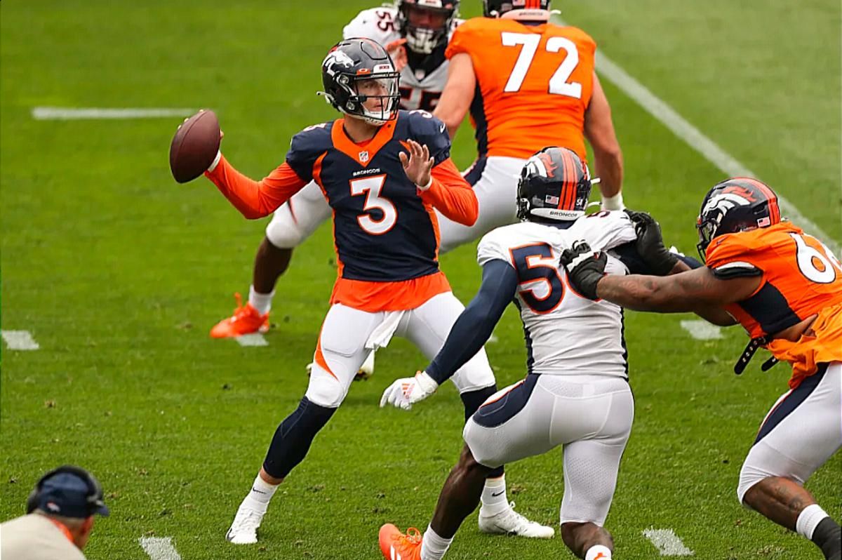Drew Lock Puts Denver Broncos Offensive Struggles In Stadium Scrimmage Drew Lock Puts Denver Broncos Offensive Struggles In Stadium Scrimmage