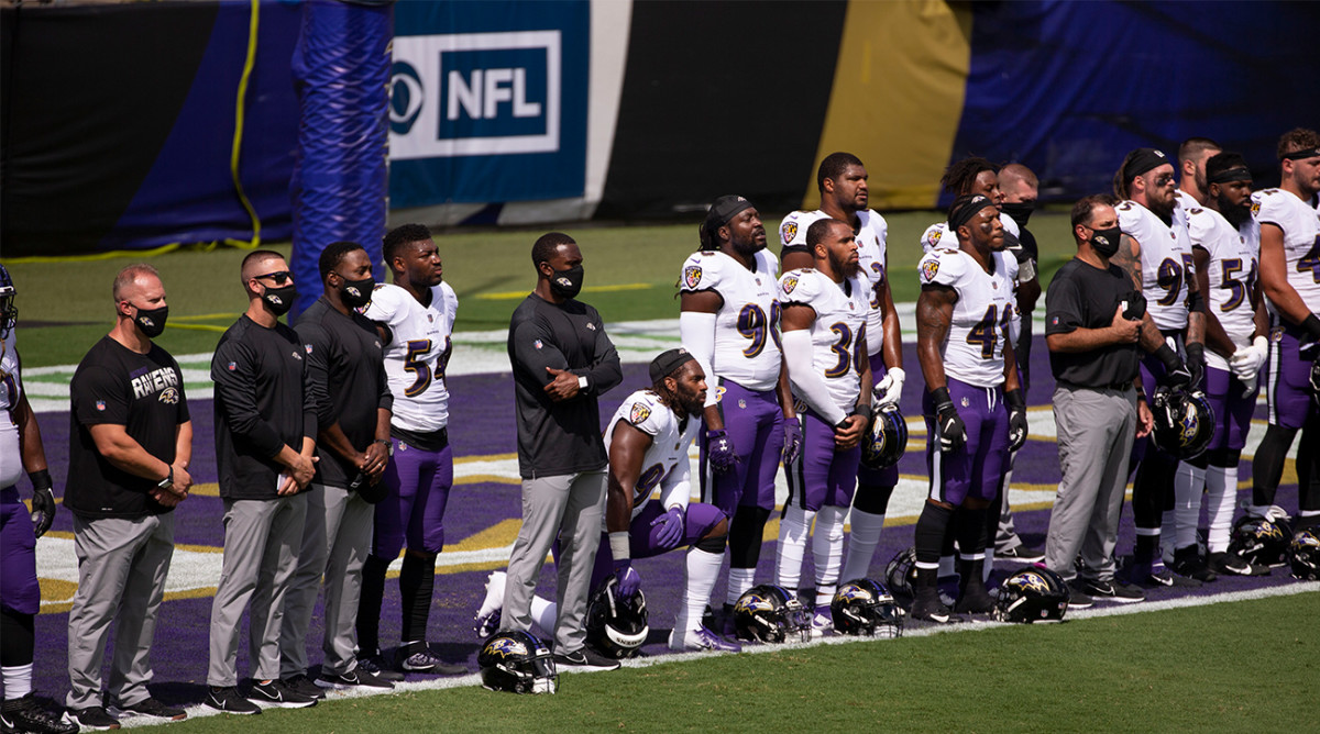 Some NFL teams remain in locker rook during national anthem - Sports ...