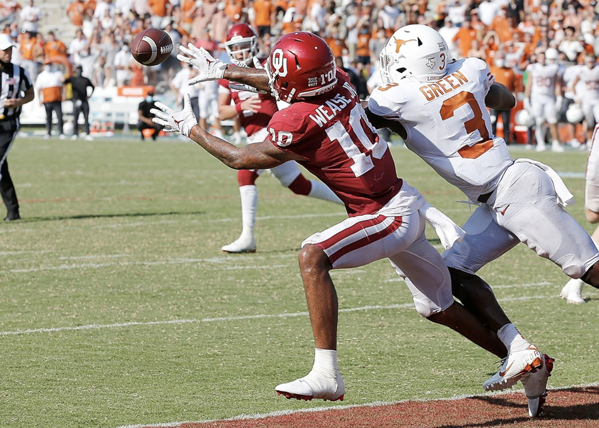 Oklahoma Sooners wide receiver Theo Wease rose up against Texas ...