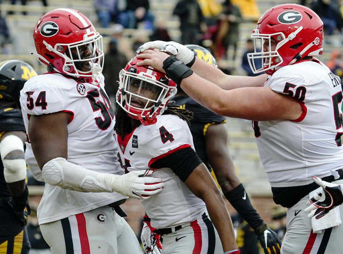 Georgia Football's First Look at 2021 Offensive Line in the Peach Bowl ...