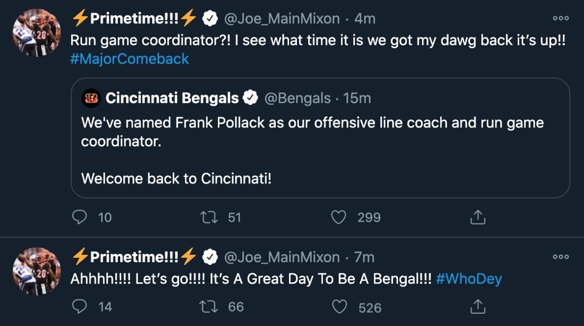 Bengals Hire Frank Pollack to be Offensive Line Coach and Run Game ...