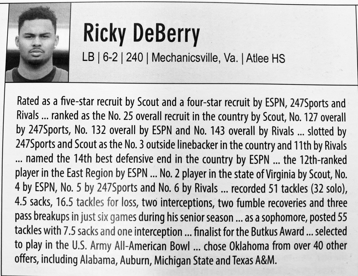 Oklahoma Sooners Top 20 recruiting what-ifs: No. 19, Ricky DeBerry ...