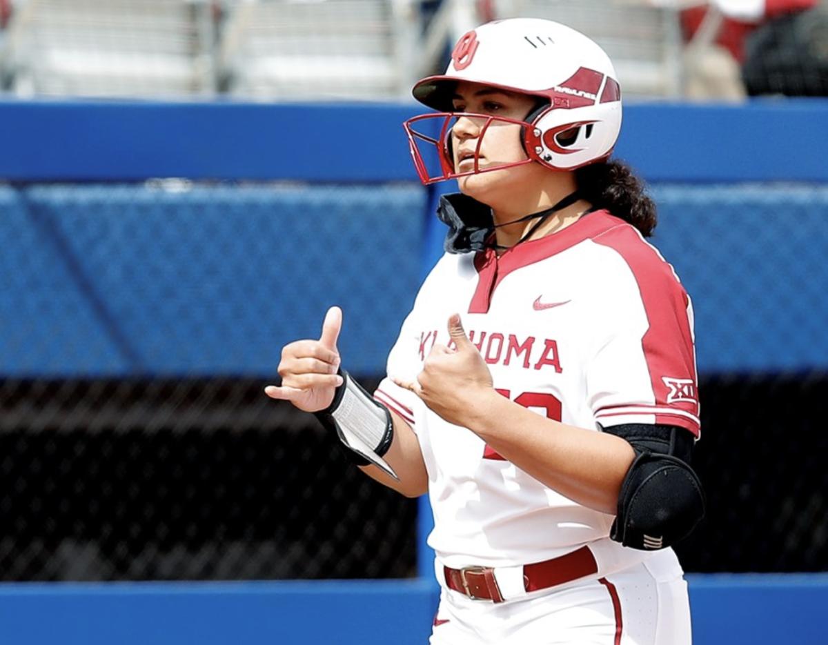 Alo's hit streak comes to an end in Oklahoma's 10-1 win over Kansas ...