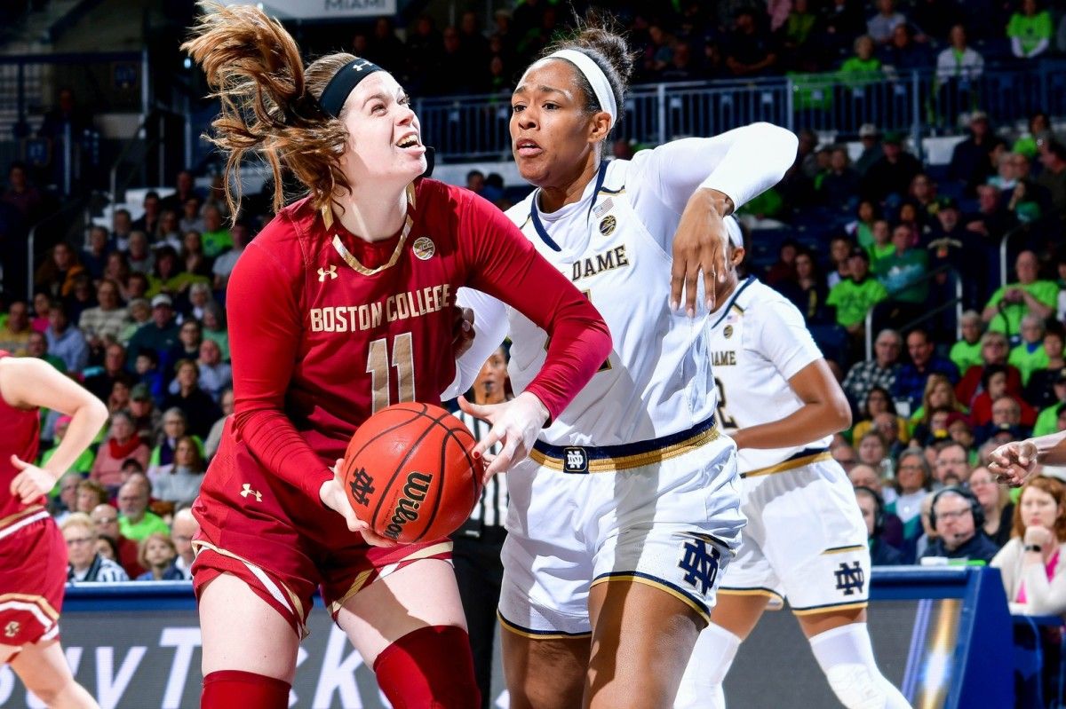 Emma Guy Hits Buzzer Beater As Boston College Downs Notre Dame 56-55 ...