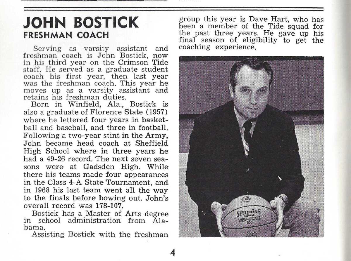 Alabama basketball - Crimson Tide basketball - Coach John Bostick - C ...