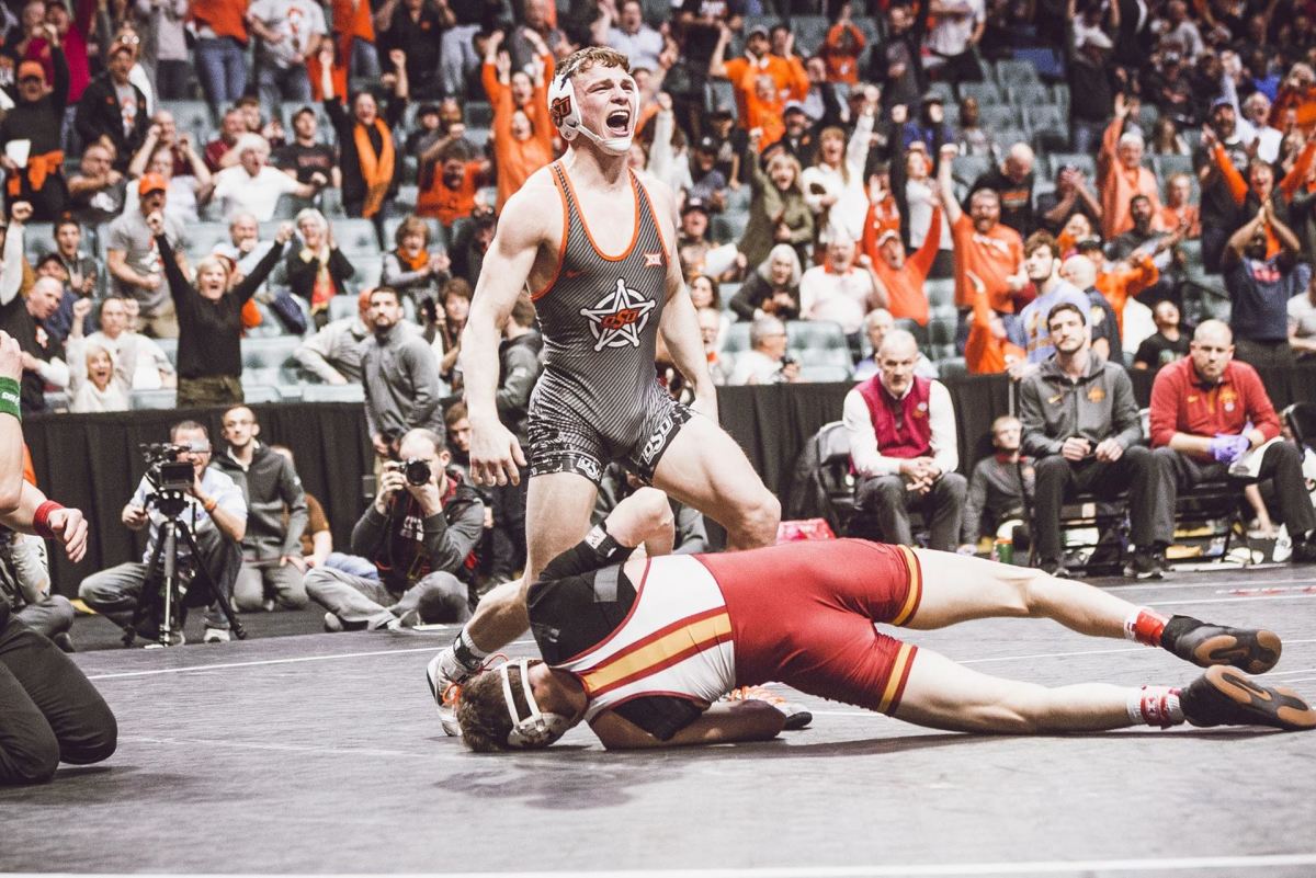 Oklahoma State in first after day one of the Big 12 wrestling ...