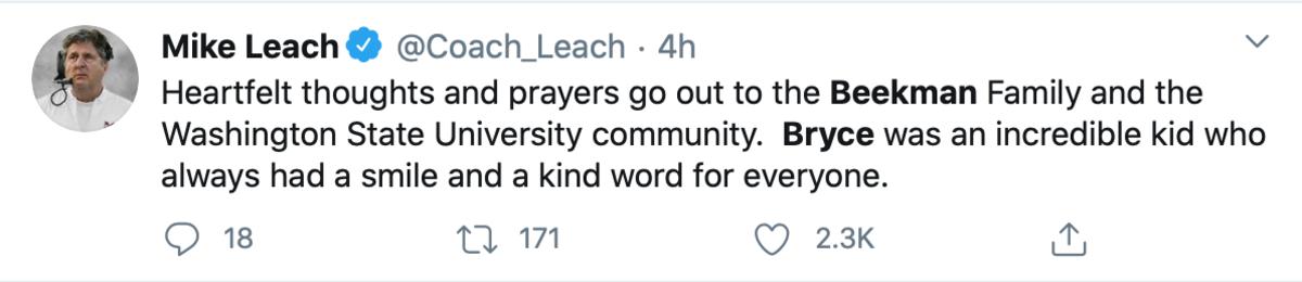 Bryce Beekman started all 13 games for Washington State last season ...