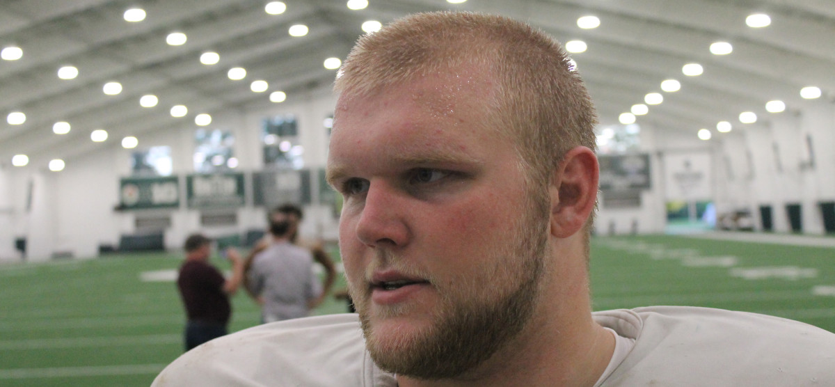Michigan State Spartan football offensive lineman Matt Allen talks ...