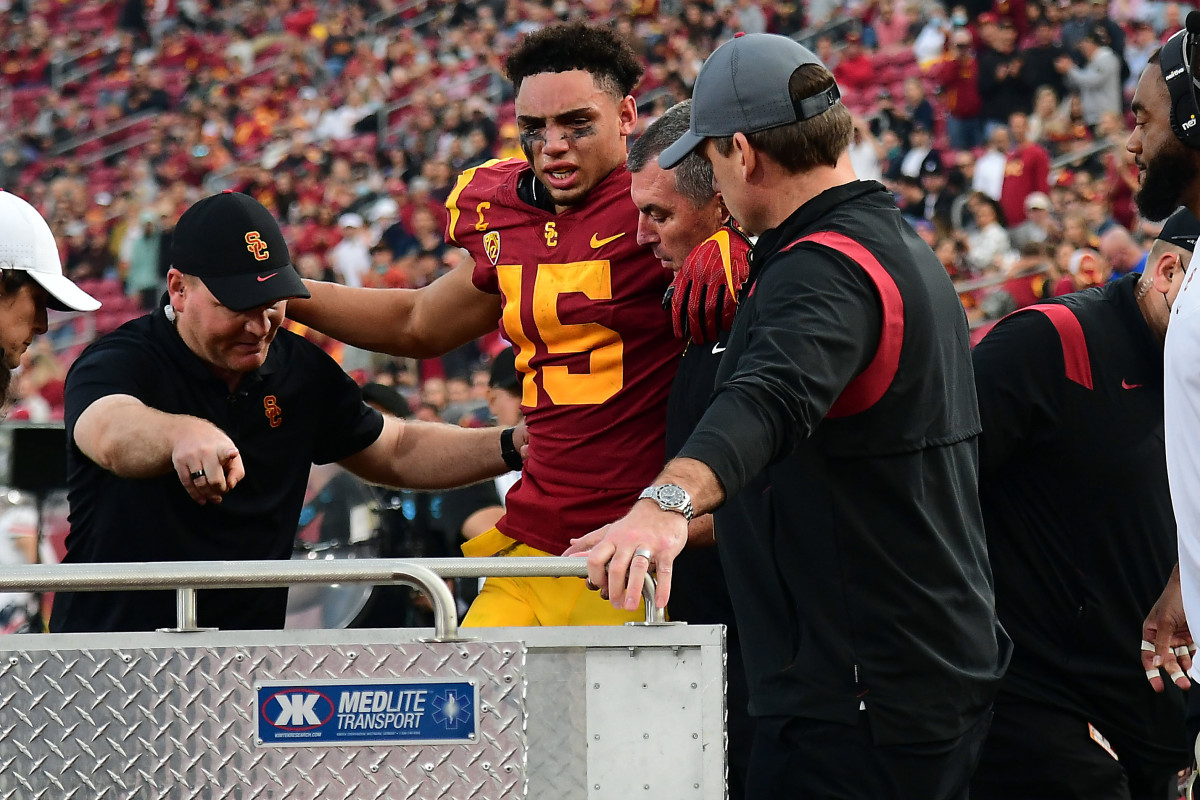 Drake London Carted Off Field With Injury, Twitter Reacts - Sports ...