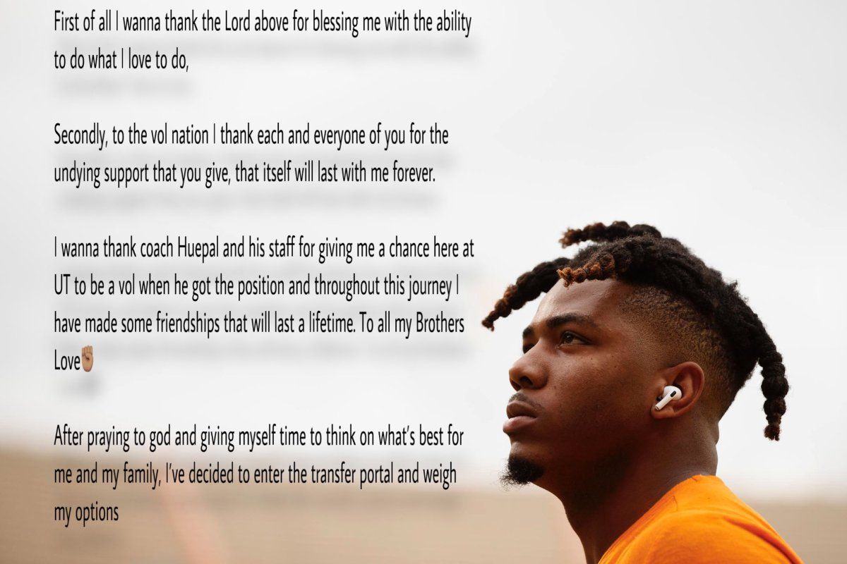 Tennessee Vols RB Tiyon Evans Announces Intentions to Enter Transfer ...