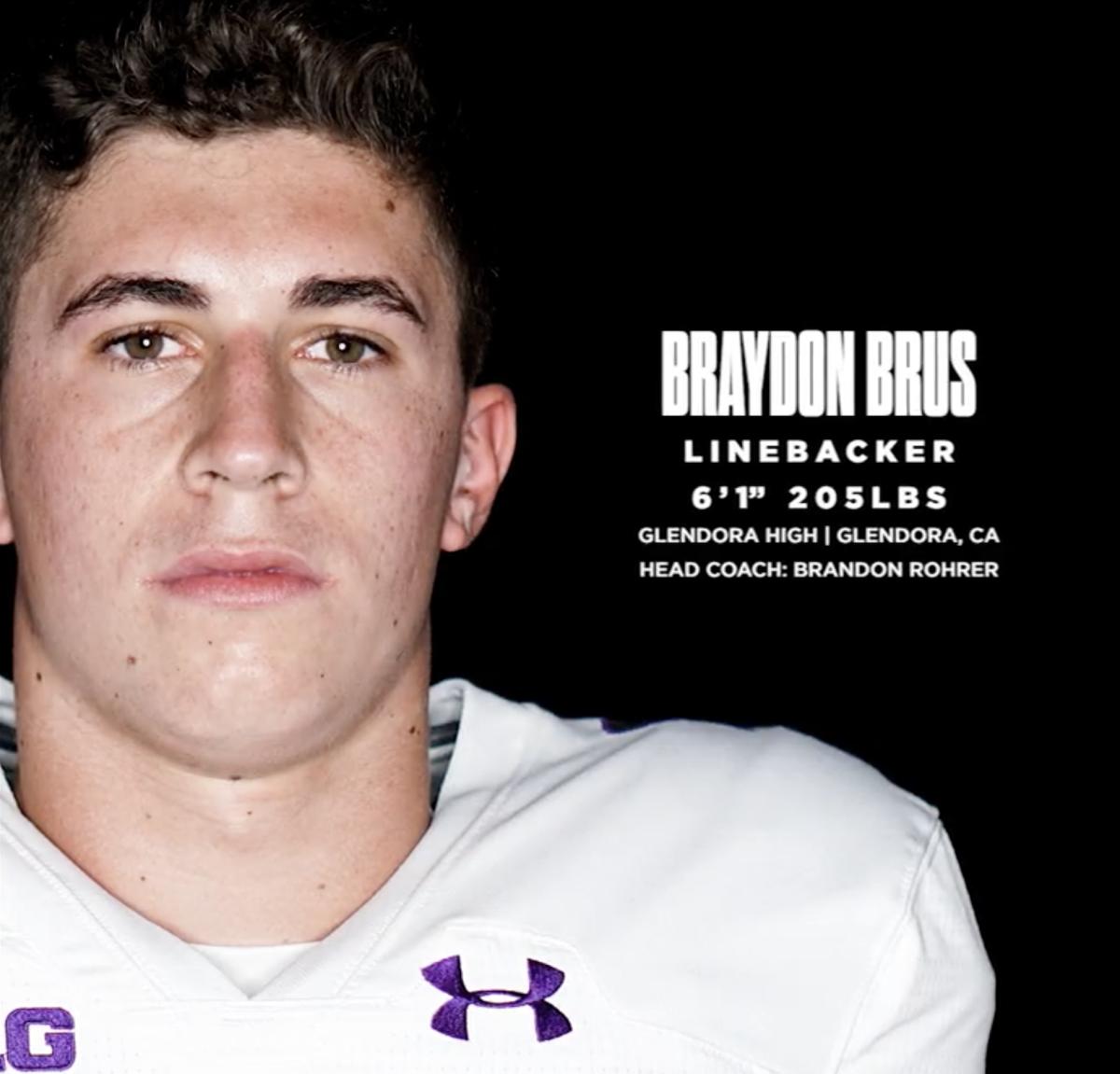 OFFICIAL: LB Braydon Brus Commits to Northwestern - Sports Illustrated ...