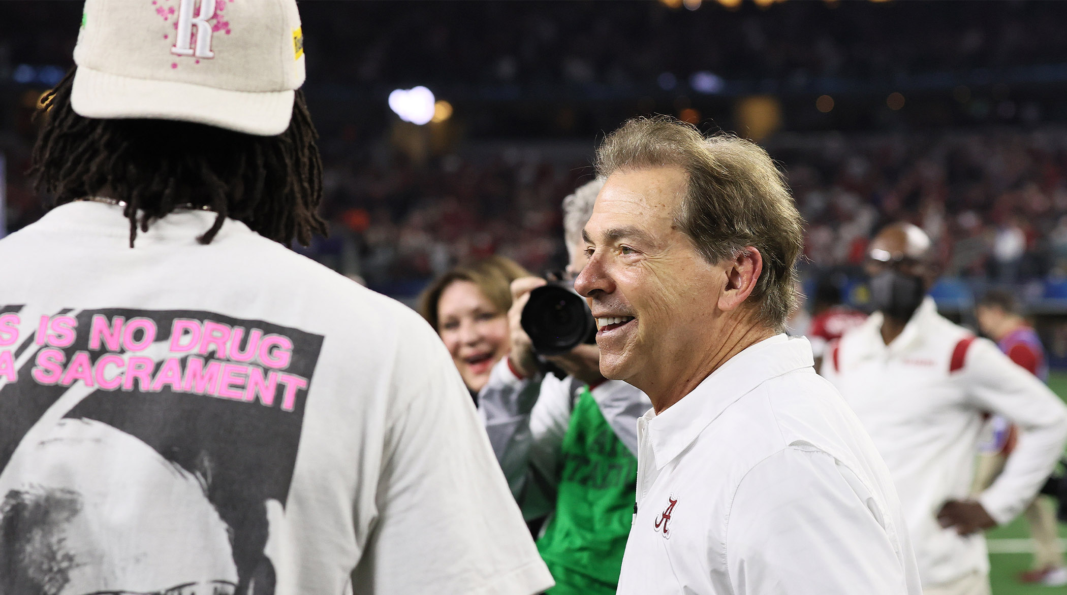 Alabama football: Nick Saban strikes album cover pose with Cotton Bowl ...