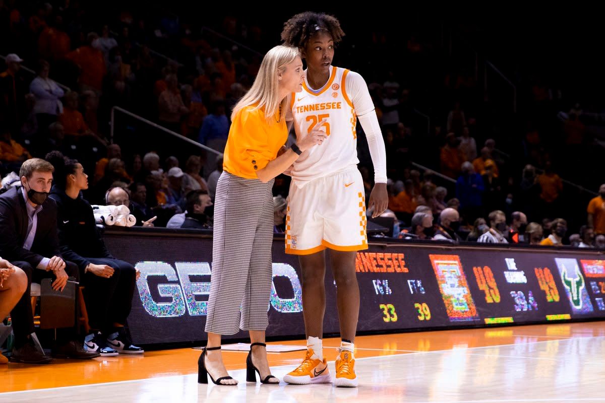 Watch: Tennessee Lady Vols HC Kellie Harper Reacts to Thrilling ...