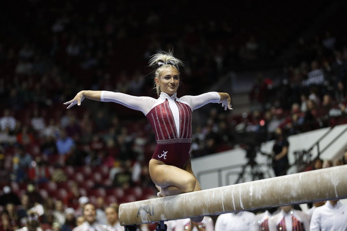 Strong Finish on Beam Lifts Alabama Gymnastics to Highest Road Score of ...