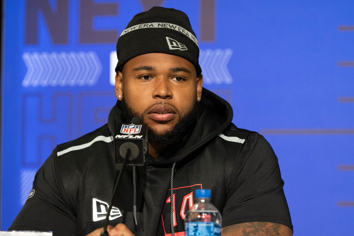 NFL Draft Journey: Travis Jones Meets The Media At Scouting Combine ...