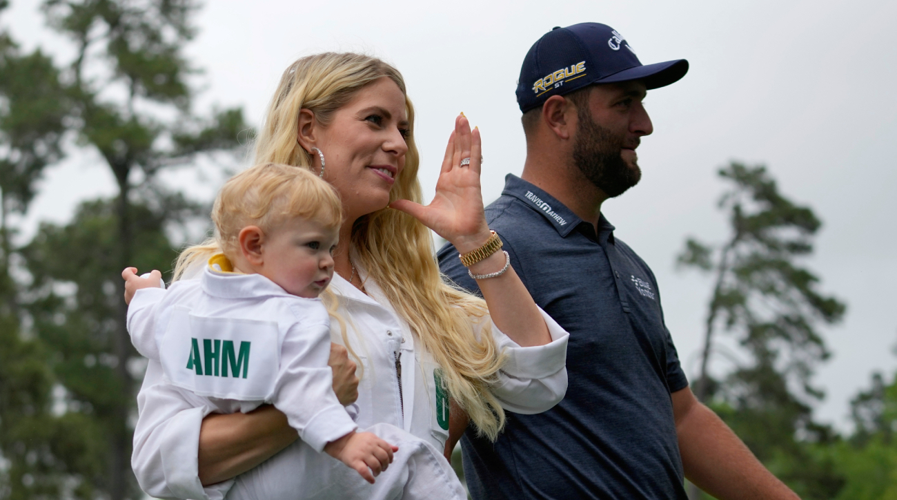 The Masters: Jon Rahm’s one-year-old son steals show during interview ...