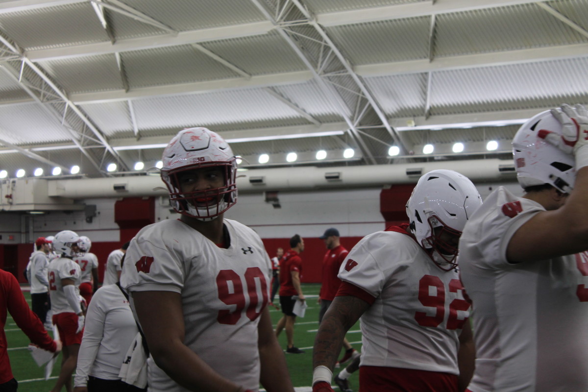 Photos and videos from spring practice No. 8 for the Wisconsin Badgers ...