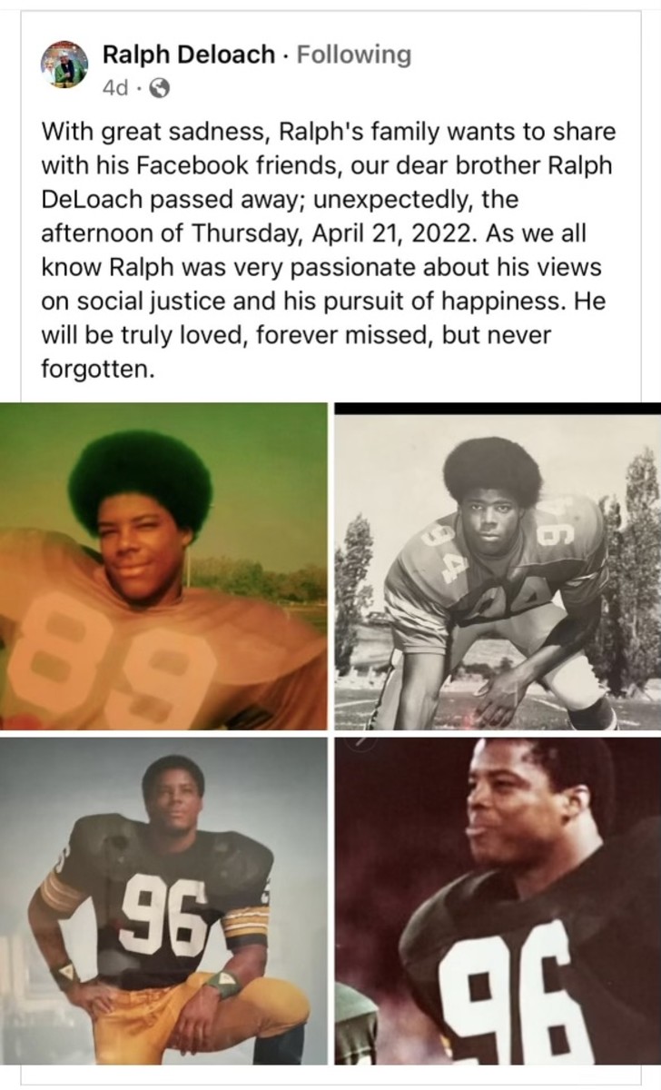 Ralph DeLoach, Popular All-Pac-8 Defensive Star for Cal, Dies at the ...